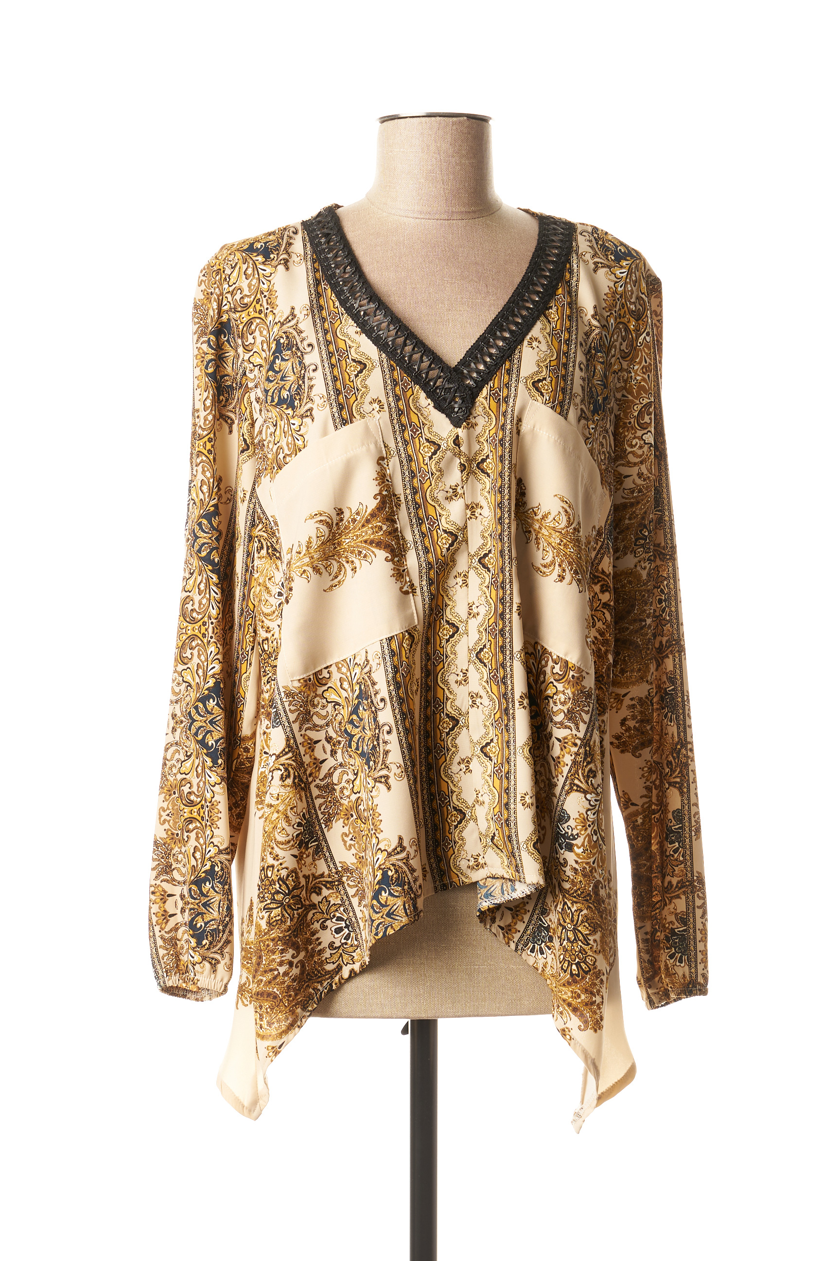 Jeff Gallano Blouses Femme De Couleur Beige En Destockage 1585738 ...
